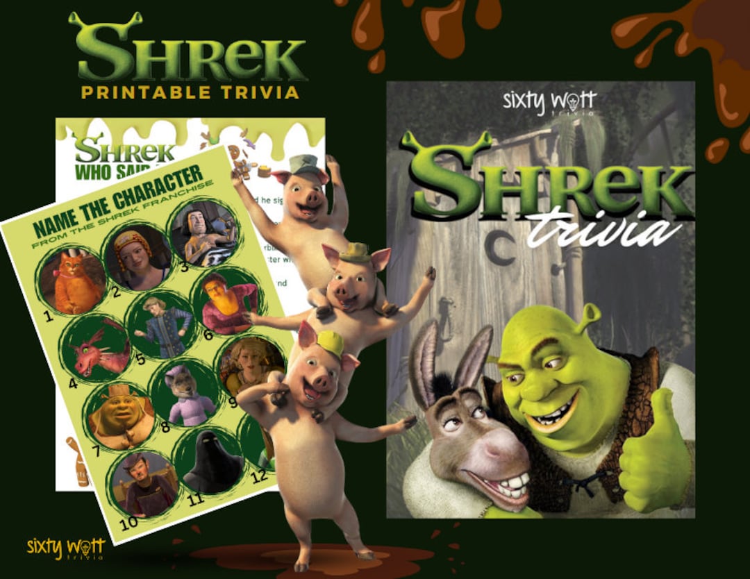 Shrek Dreamworks Trivia Movie Quiz Party Games - Etsy