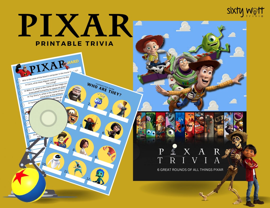 Pixar | Trivia | Quiz | Party Game | Questions | Movies - Etsy