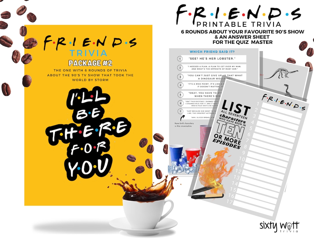 Friends Package 2 Friends Trivia Night TV Show Quiz - Etsy