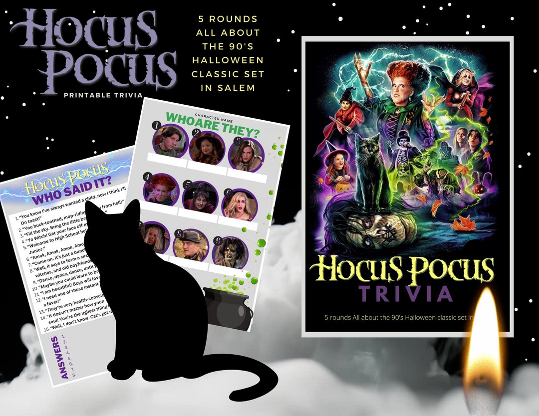 Hocus Pocus | Trivia | Quiz | Halloween | Movie - Etsy