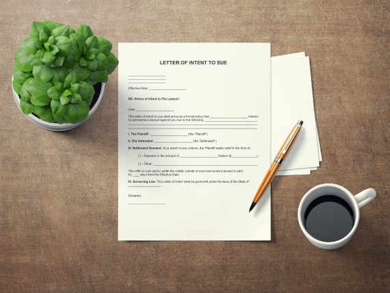 Demand Letter PRINTABLE File Lawsuit Intent to Sue Template | Etsy