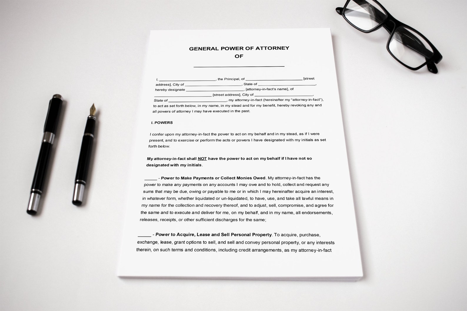 General Power of Attorney PRINTABLE File Simple POA Legal Document ...