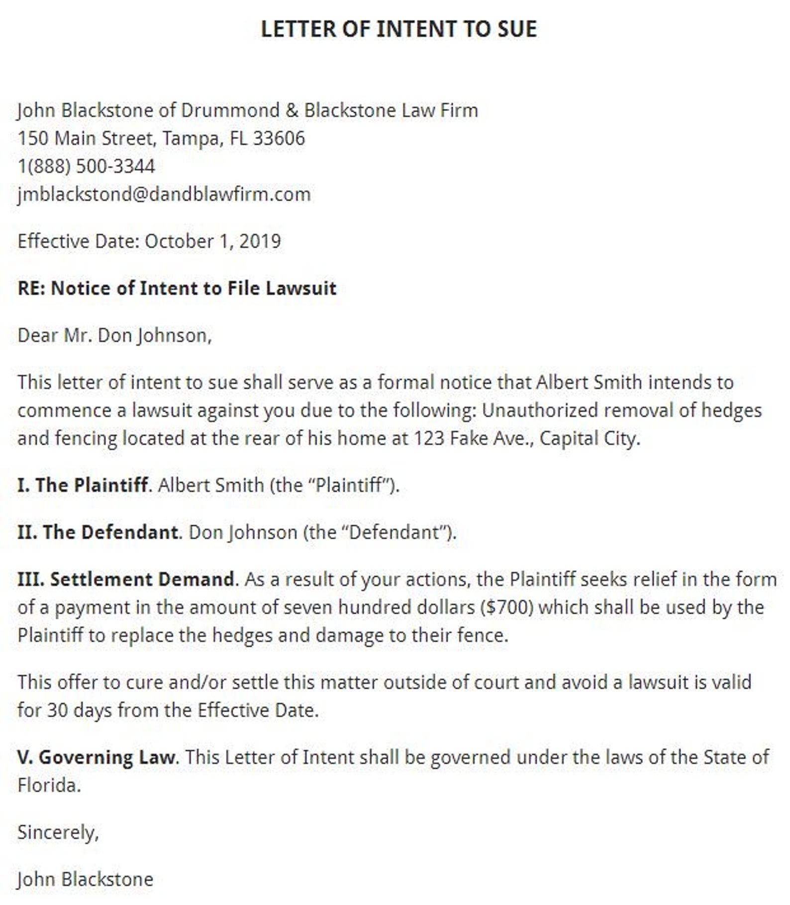 Printable Legal Letter Intent To Sue Editable Lawsuit Letter Etsy