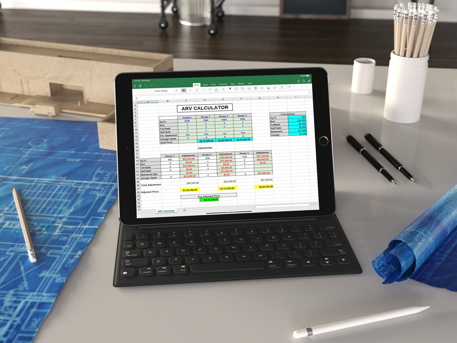 Rental Property Tool MS Excel Spreadsheet Income Expense Investment ...
