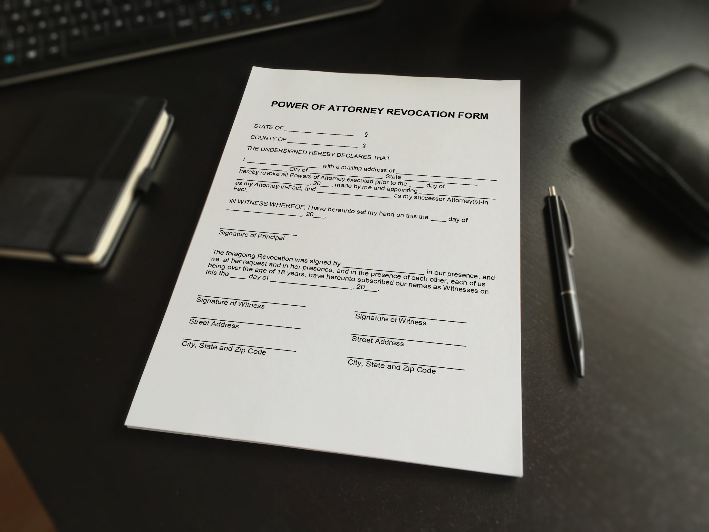 Power of Attorney Revocation PRINTABLE File Management Power Nullifying ...