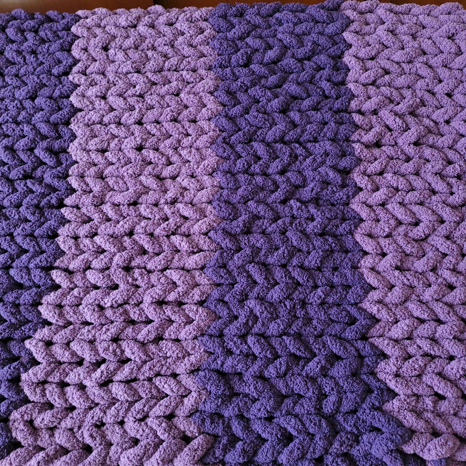 Purple Chunky Knit Blanket Decorative Throw. Home Decor - Etsy
