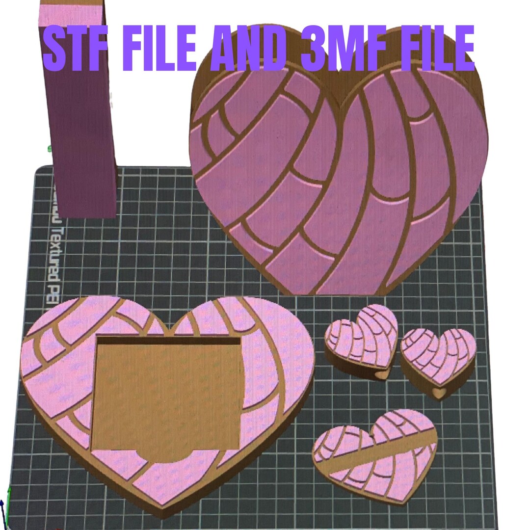 Heart Concha Pen Holder, Post It Note, Straw Topper & Keychain STL File ...