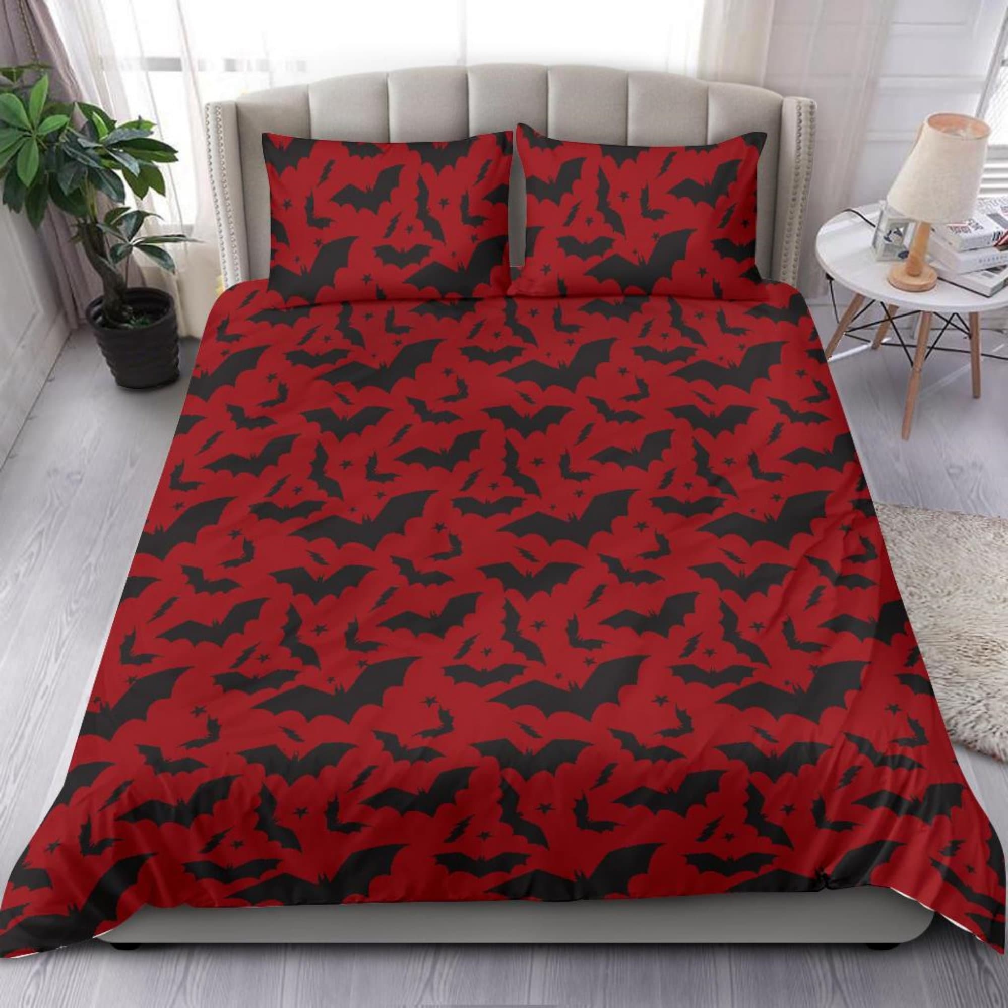 Gothic Bedding Set - Batty Nights Red
