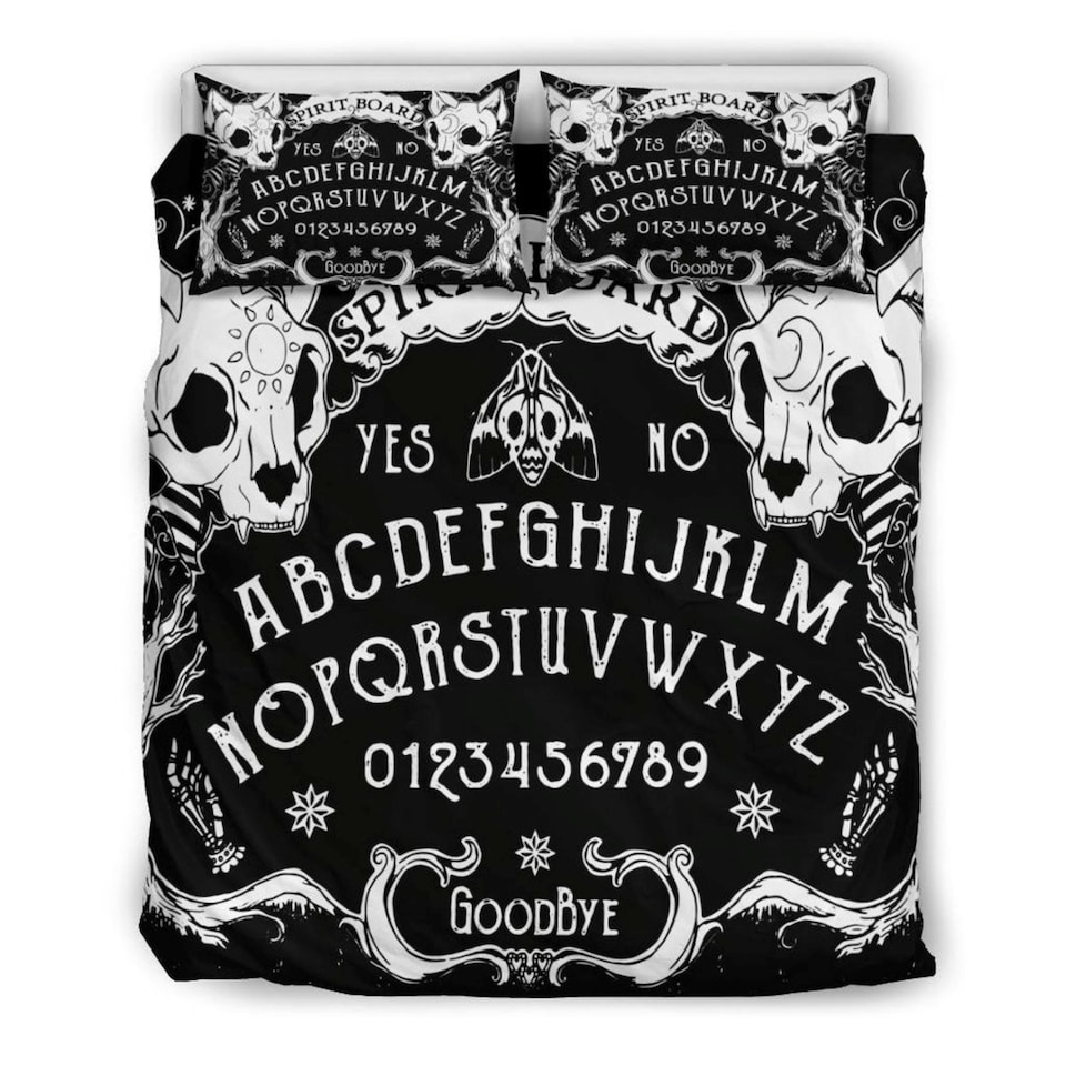 Gothic Bedding Set - Cat Skulls Ouija Board, Goth Bedding, Gothic Home ...