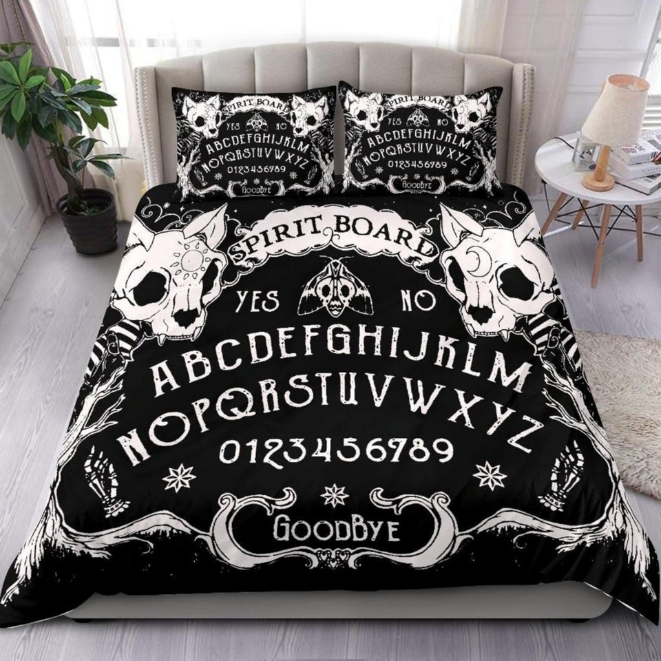 Gothic Bedding Set - Cat Skulls Ouija Board, Goth Bedding, Gothic Home ...