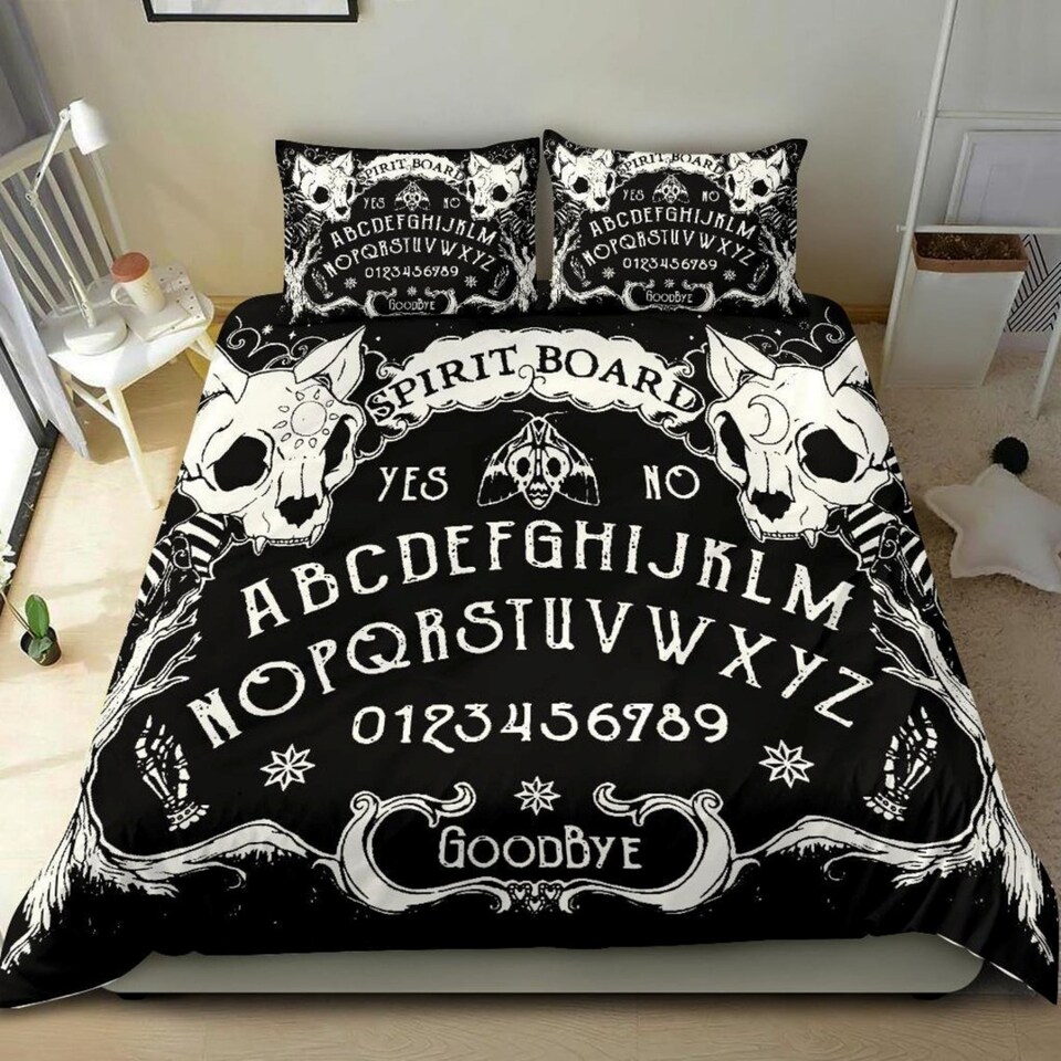 Gothic Bedding Set - Cat Skulls Ouija Board, Goth Bedding, Gothic Home ...