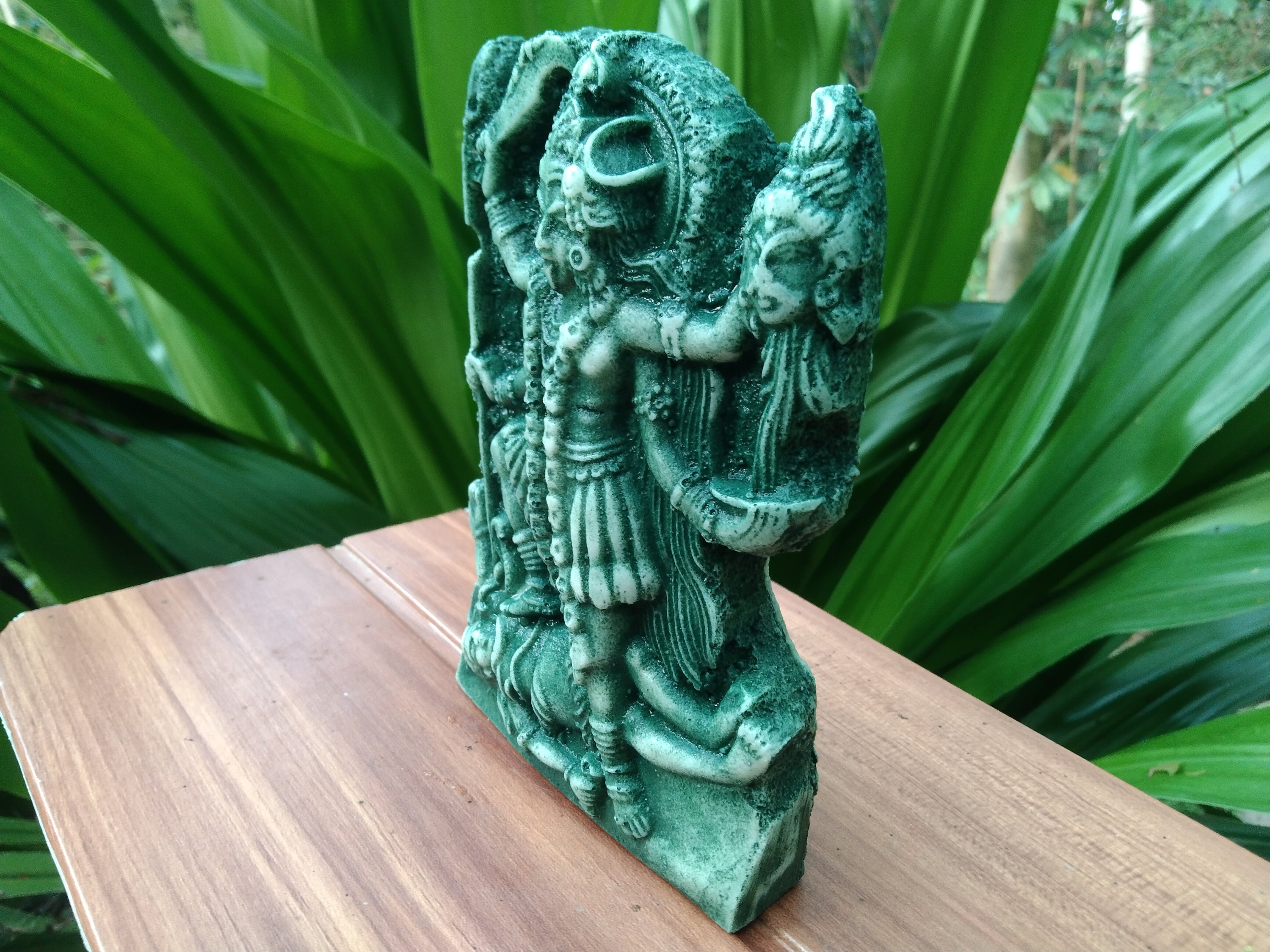 Lord Kali Green Colour Stone Statue Kali Matha Figure Hindu Goddess ...