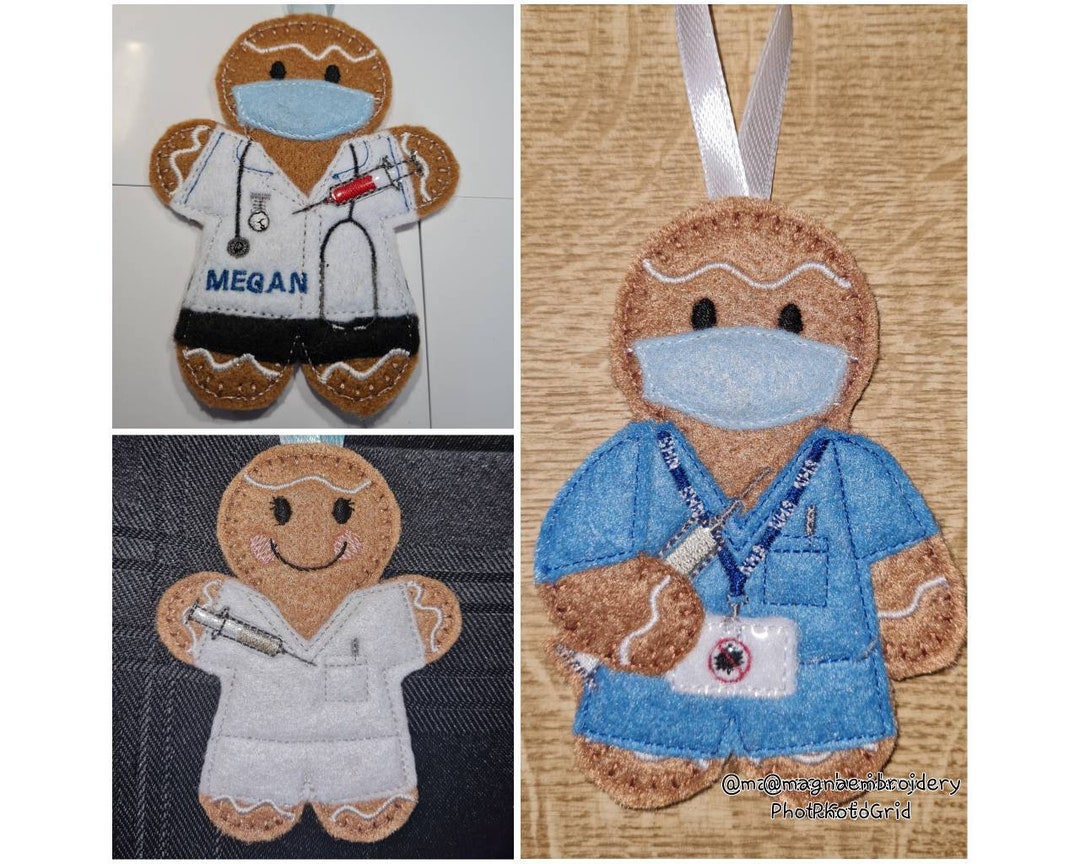 Vaccinator Gingerbread Man Badge, Medical Keyring, Hca Lanyard, Nurse ...