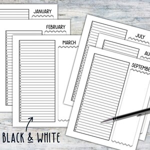 Rainbow Perpetual Monthly Calendar Planner, 1 Line per Day, Gratitude ...