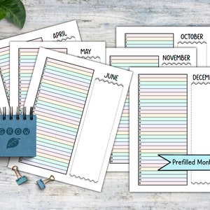 Rainbow Perpetual Monthly Calendar Planner, 1 Line per Day, Gratitude ...