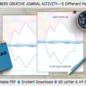 Iceberg Art Therapy Journal: Northern Lights Printable (PDF) - Etsy