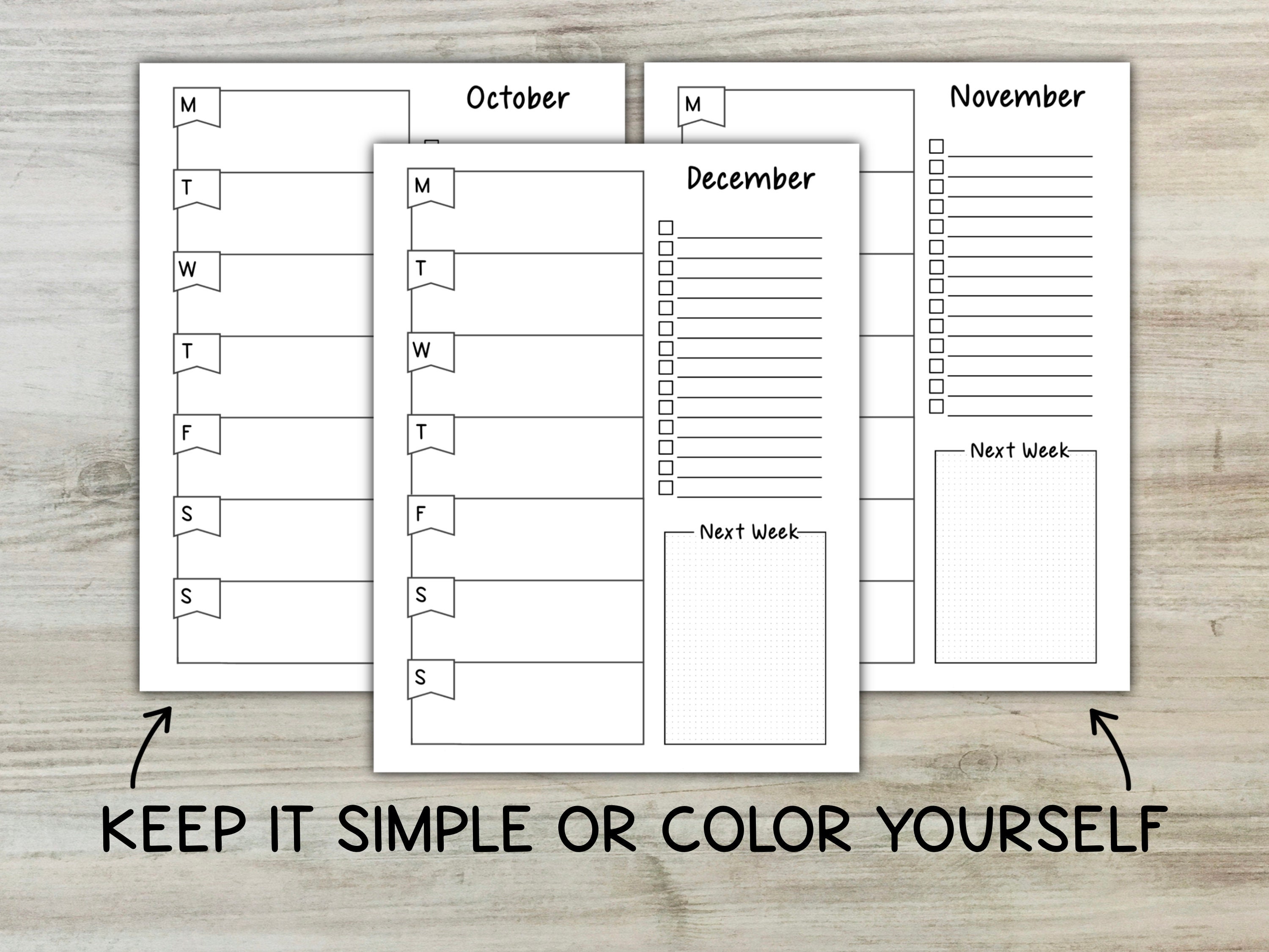 Rainbow Weekly Planner Printable PDF Letter Size - Etsy