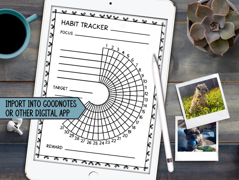 CBT Habit Tracker Printable: Monthly Focus-target-reward System (PDF ...