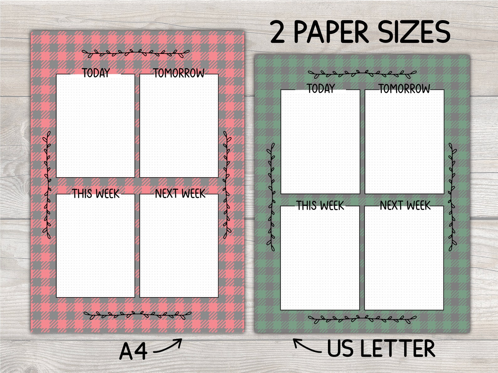 Buffalo Check Plaid to Do List Organizer: Today, Week (printable PDF ...