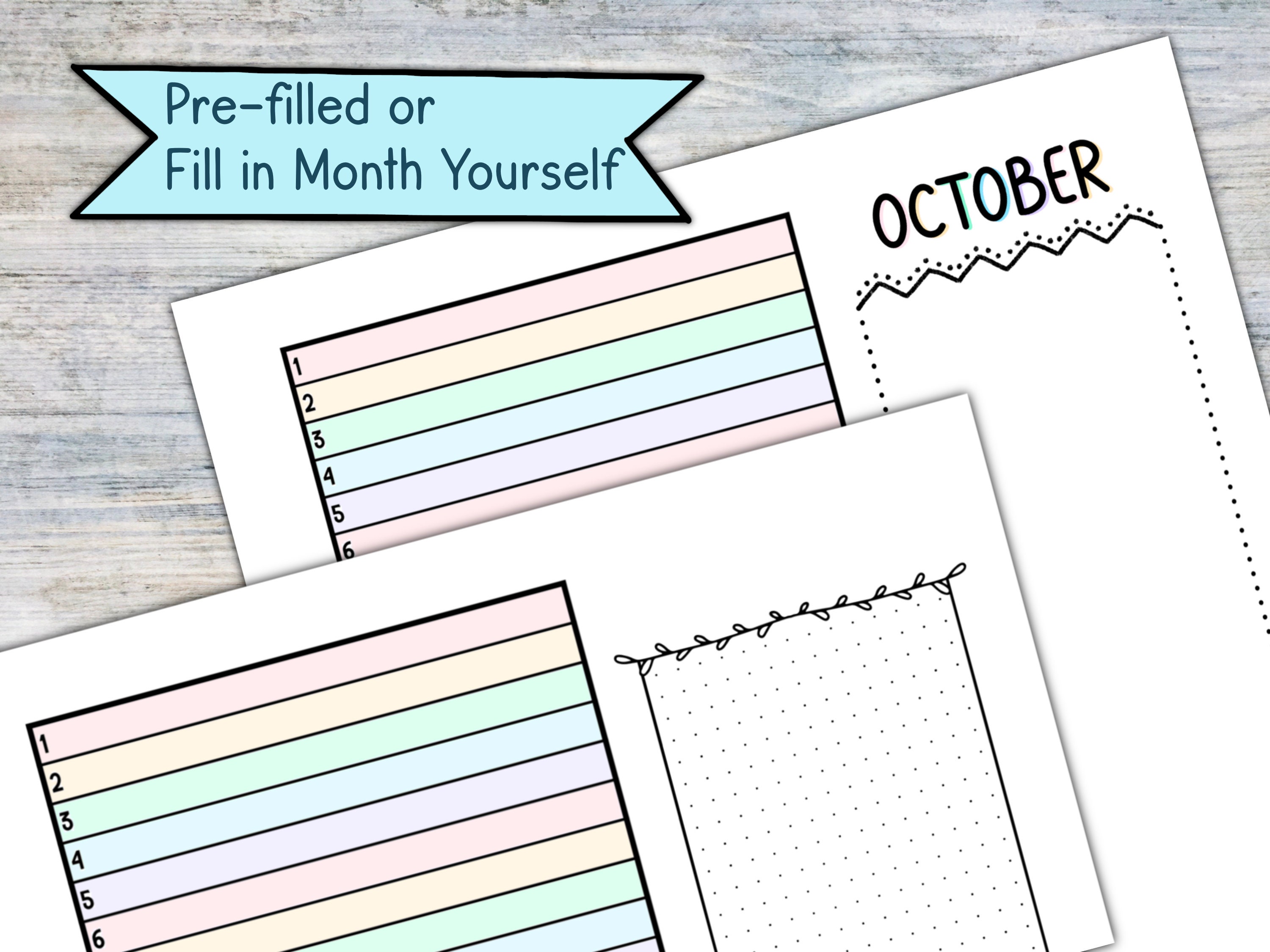 Rainbow Perpetual Monthly Calendar Planner, 1 Line per Day, Gratitude ...