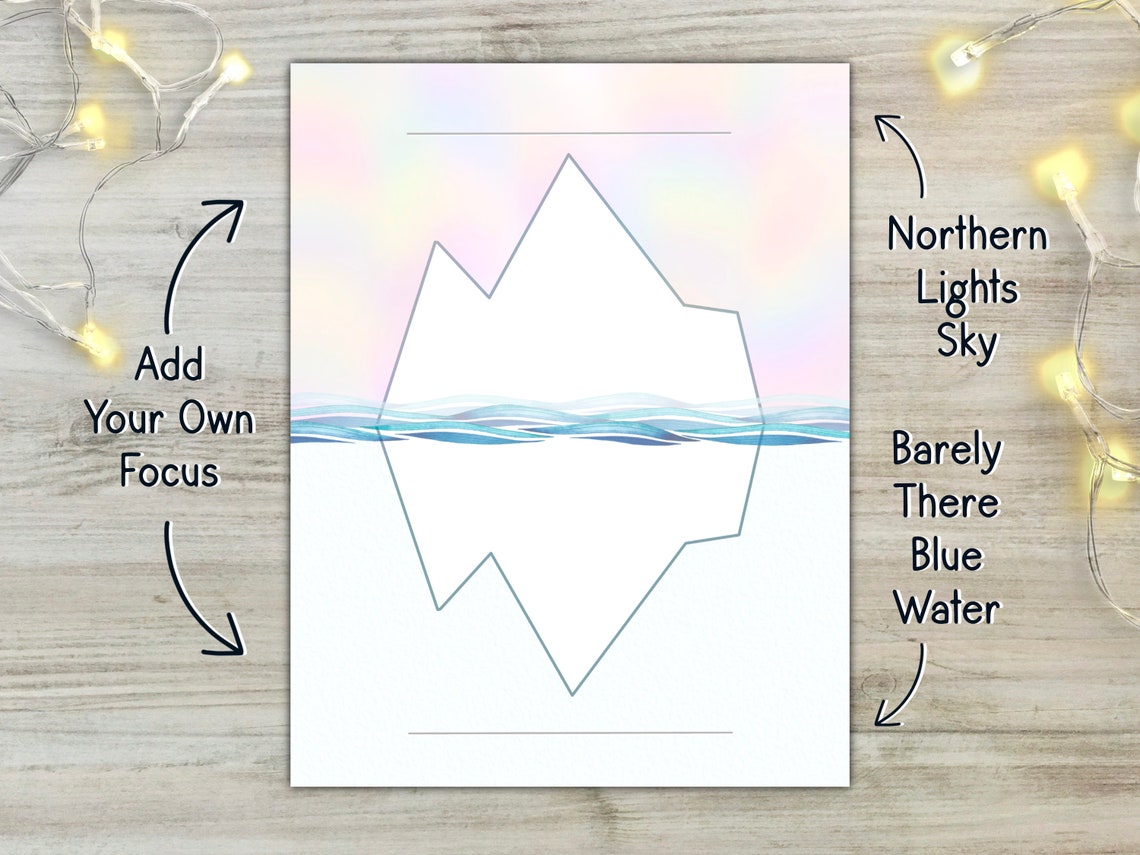 Iceberg Art Therapy Journal: Northern Lights Printable (PDF) - Etsy