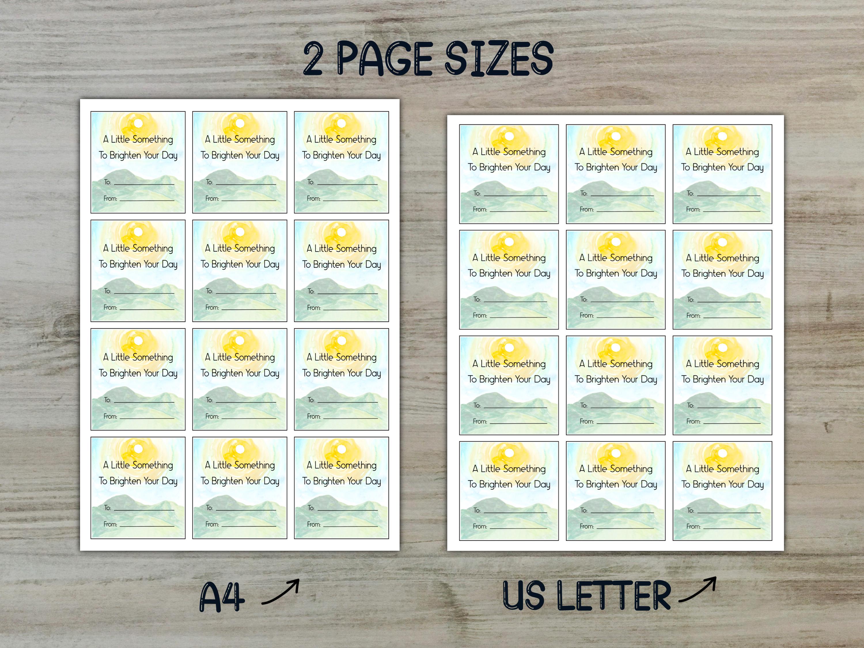 Sunshine Gift Tags: Printable PDF, US Letter & A4 - Etsy