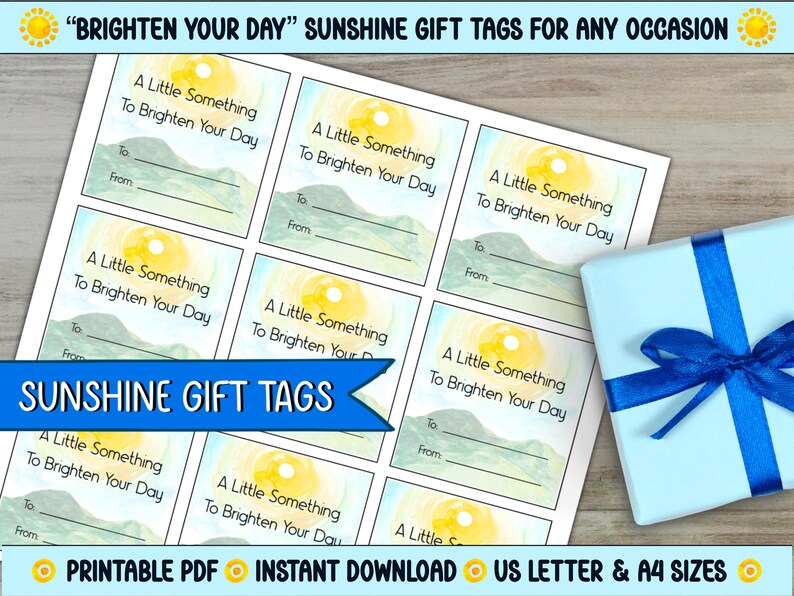 Sunshine Gift Tags: Printable PDF, US Letter & A4 - Etsy