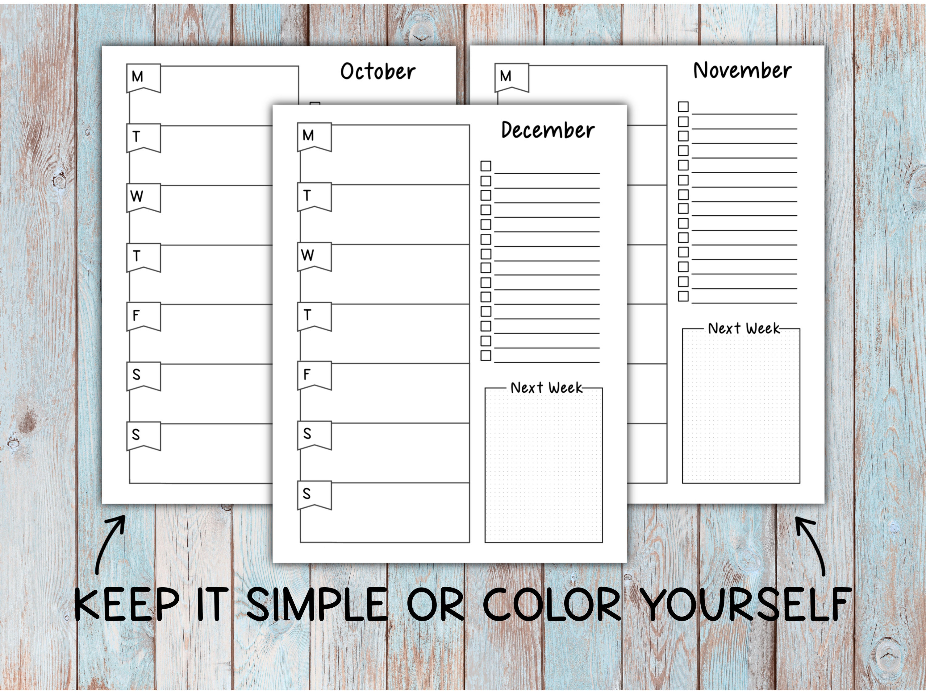 Rainbow Weekly Planner, Printable PDF, Letter Size 8.5x11, Digital ...