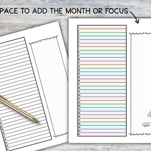 Rainbow Perpetual Monthly Calendar Planner, 1 Line per Day, Gratitude ...