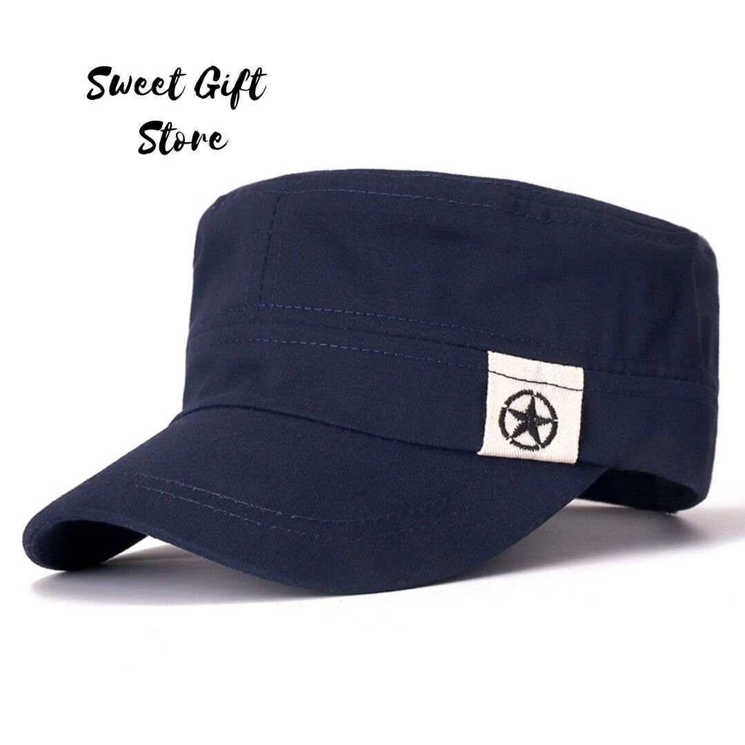 Military Style Hat Army Cap Adjustable Cadet Baseball Caps Summer Sun ...