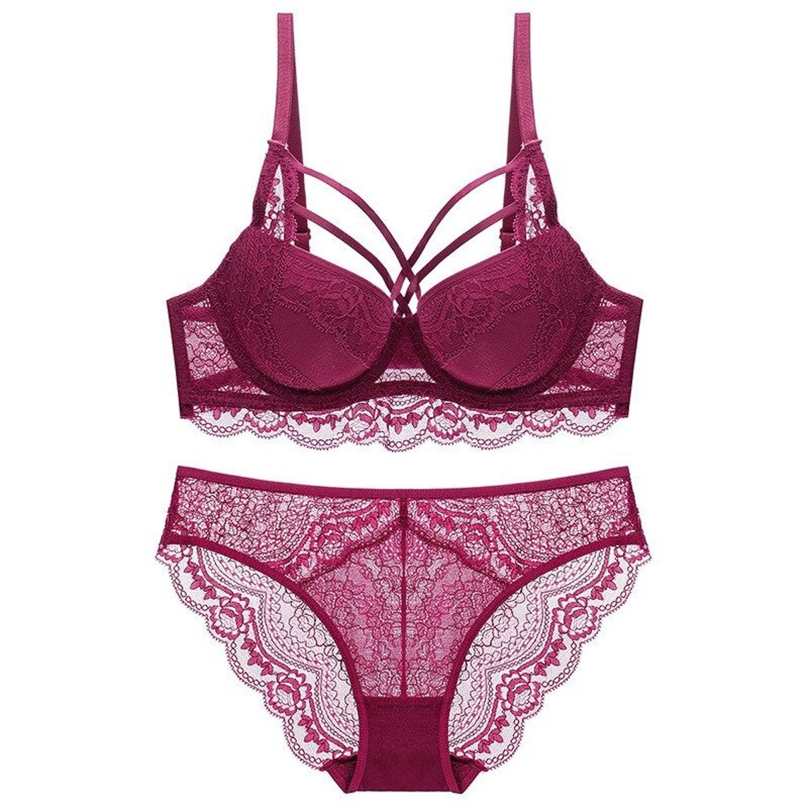 Women Sexy Lace Underwear Set Women Lace Push Up Bra Set Etsy