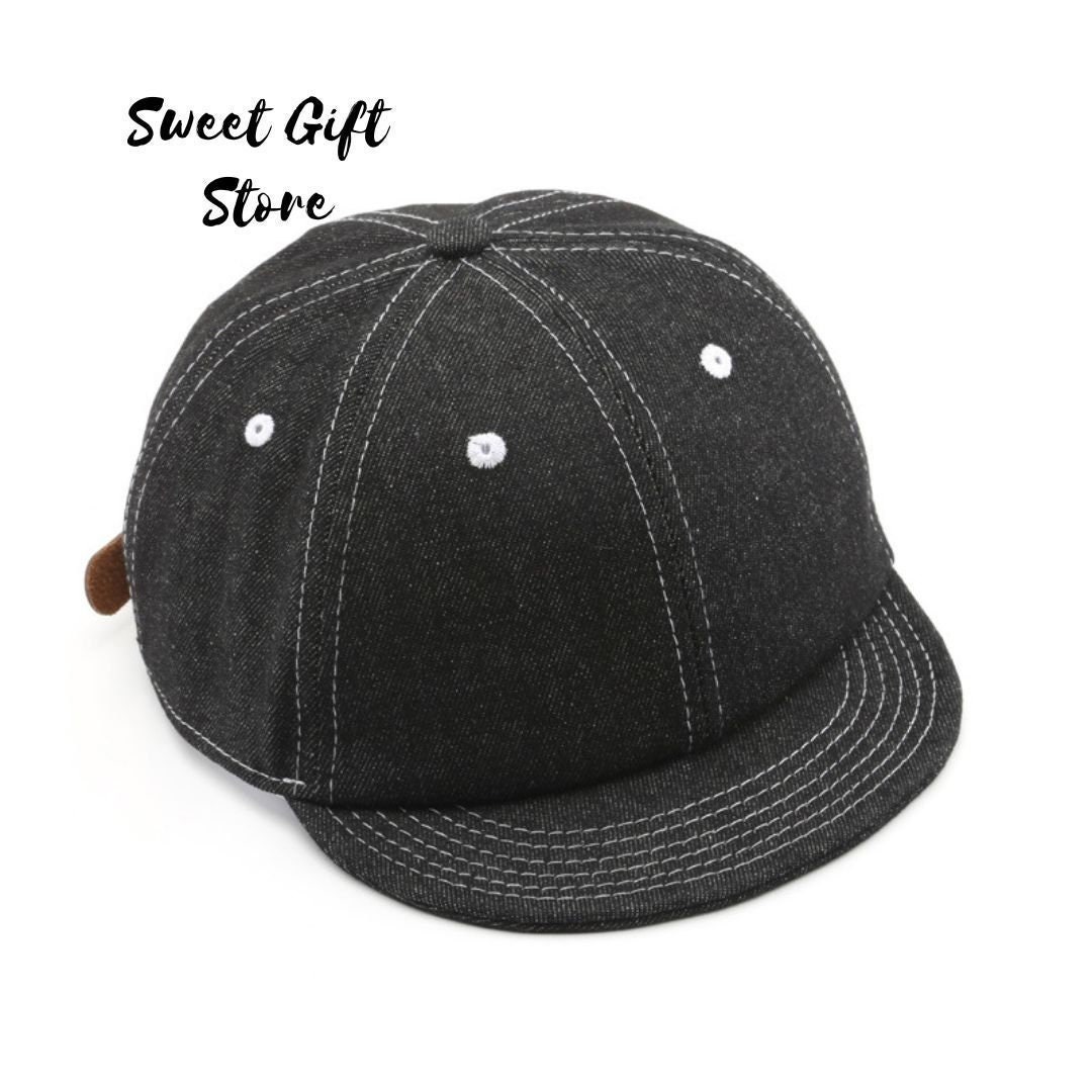 Short Brim Denim Baseball Cap Four Seasons Outdoor Sports Adjustable ...