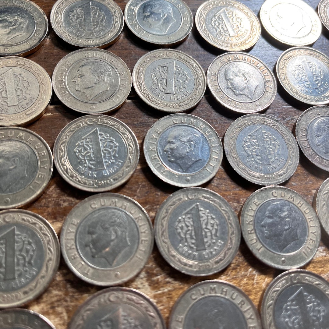 Bimetallic Treasure Vintage Turkish Lira Coins 10-500 - Etsy