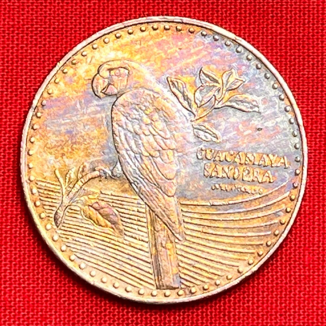 ONE Colombian Peso Coin Featuring Scarlet Macaw/parrot—free Shipping ...