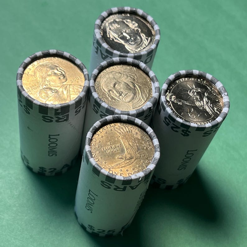 COLLECTIBLE U.S. Dollar Coins—full OBW Rolls of 25 (presidential ...