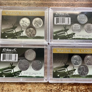 1943 "ww Ii" Wartime Steel Penny Complete Set(s) (P/D/S) in Sturdy Case ...