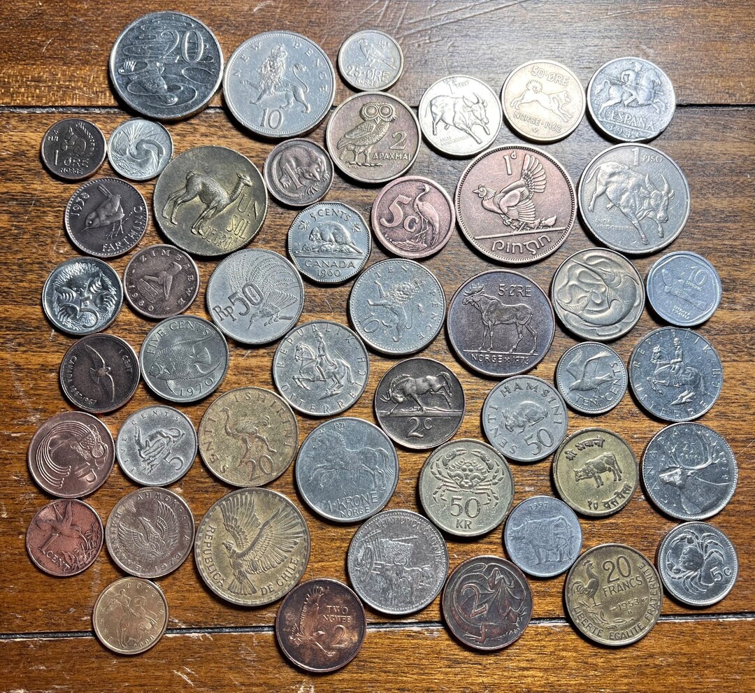 20 Unique ANIMAL Coins in Drawstring Pouch (ideal Gift Idea or Starter ...