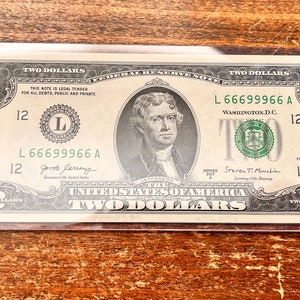 69 Special ULTRA RARE Serial Numbered Two Dollar Bill 666 999 . . . as ...