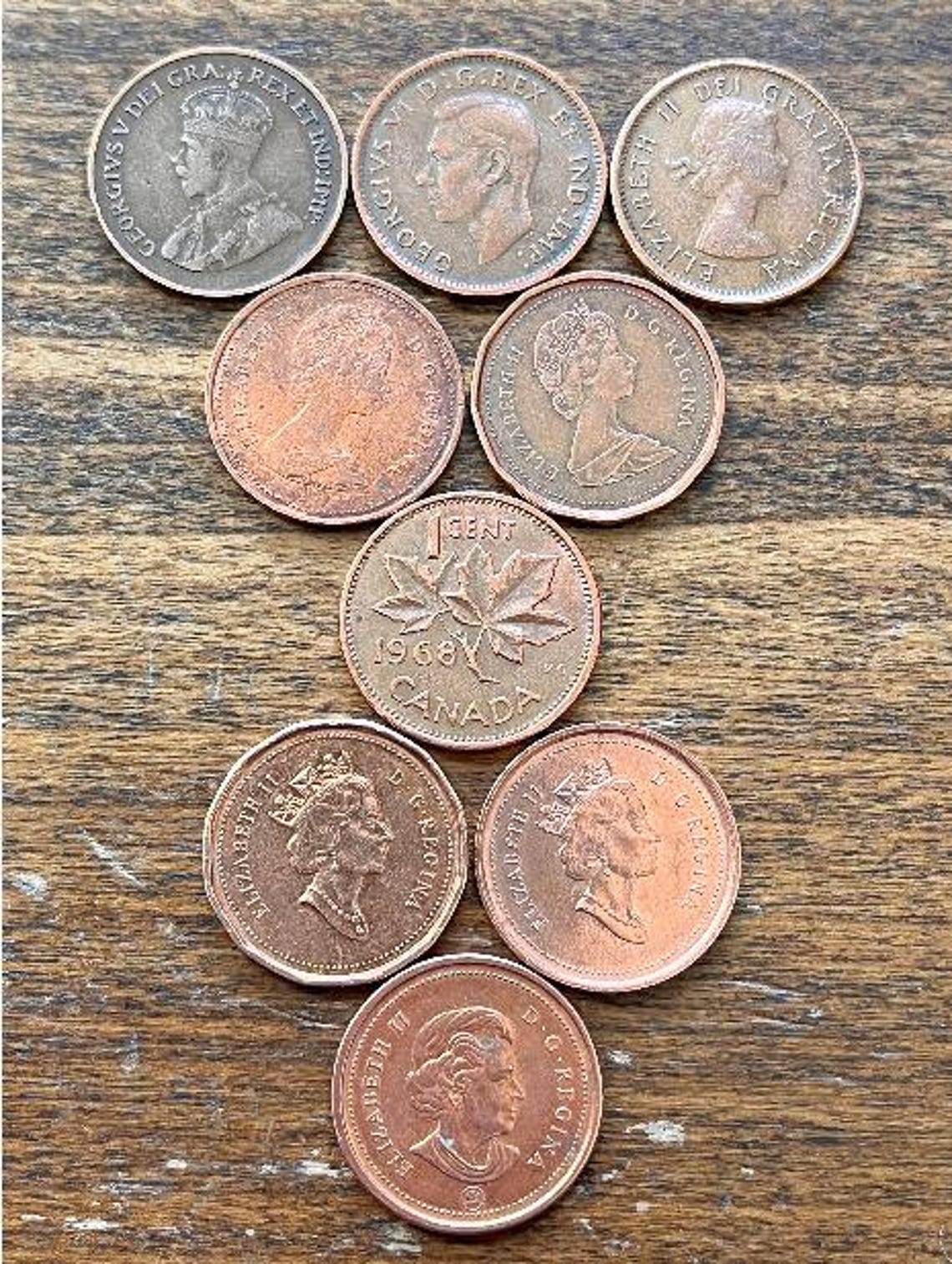 Canadian Royal Monarch Penny Roll (50)—several Types and Decades ...