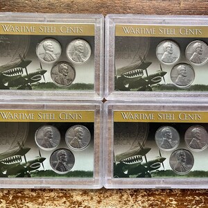 1943 "ww Ii" Wartime Steel Penny Complete Set(s) (P/D/S) in Sturdy Case ...