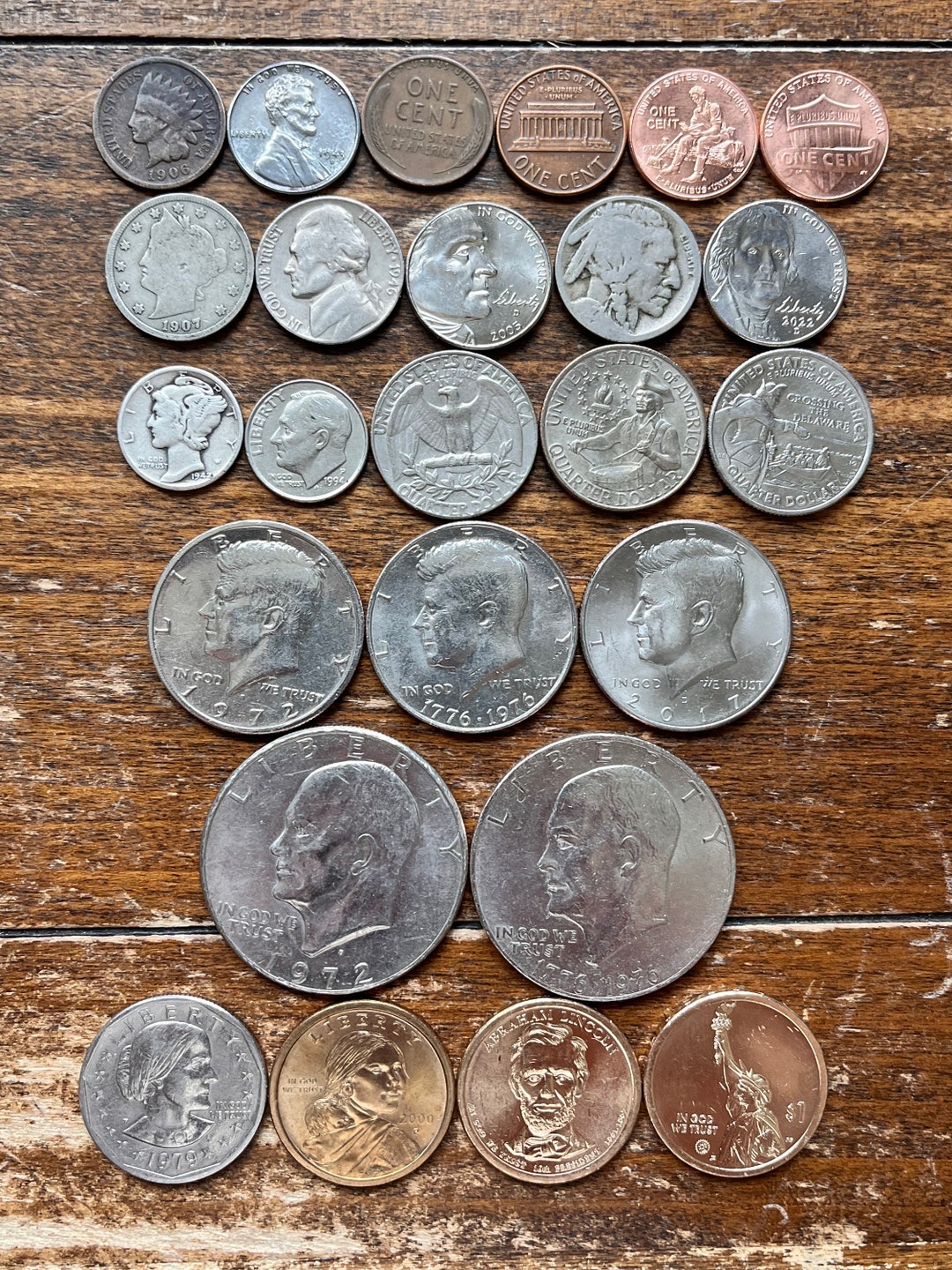 Classic U.S. Sampler 25 Coins W/ Silver in Drawstring Pouch W/ Optional ...