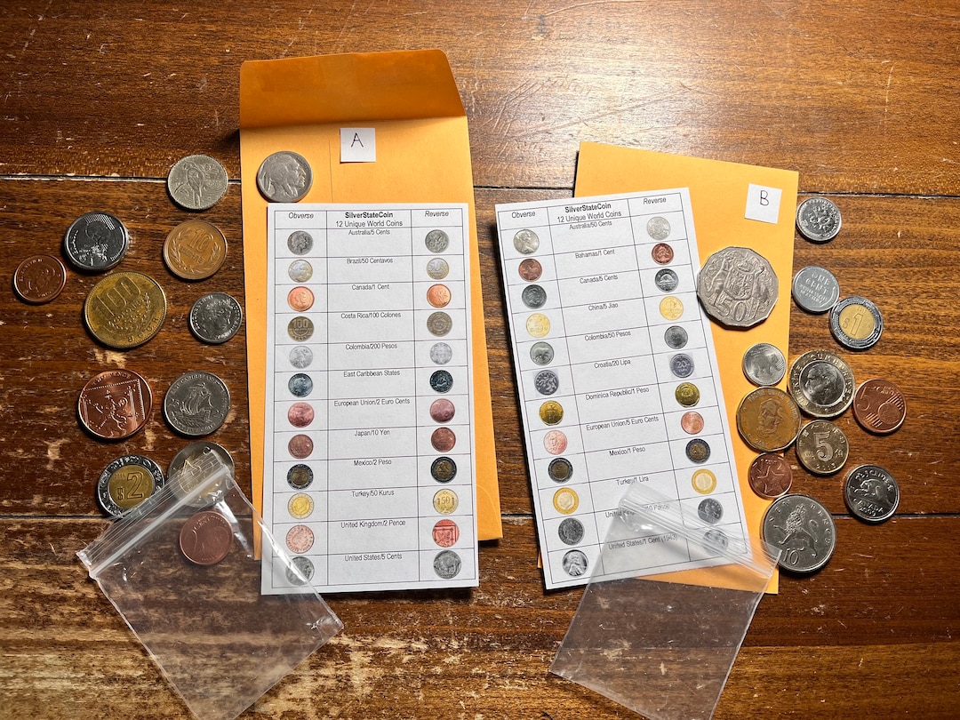 Illustrated 12 World Coin Sets—choose Lot A, B, or Both (shipping ...