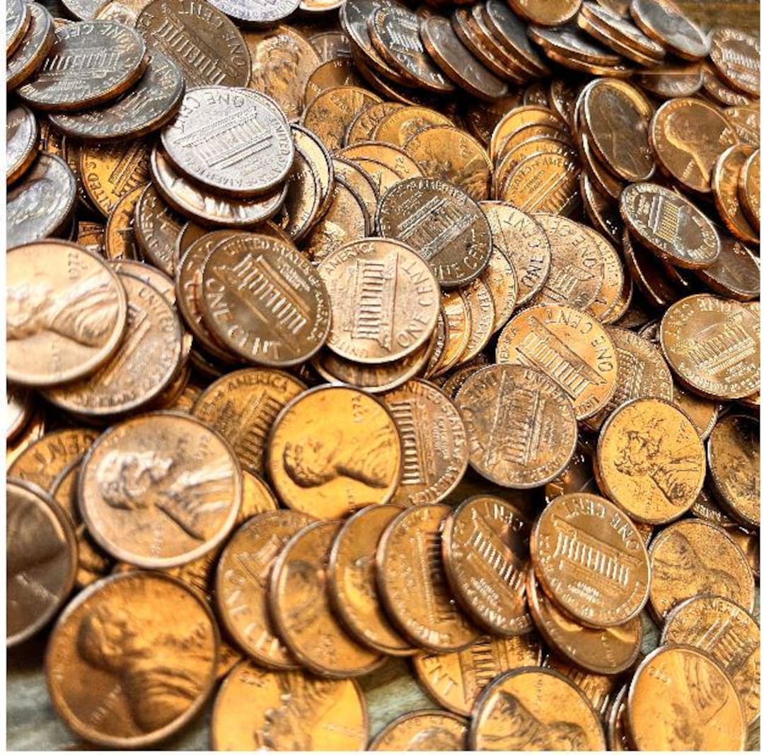 BRILLIANT, UNCIRCULATED Grade Vintage Copper (95%) Pennies! Full Rolls ...