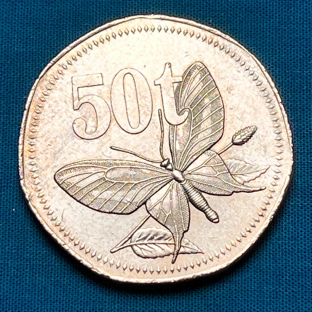 SINGLE Year COMMEMORATIVE: Papua New Guinea 50 Toea (2021) Heptagonal ...