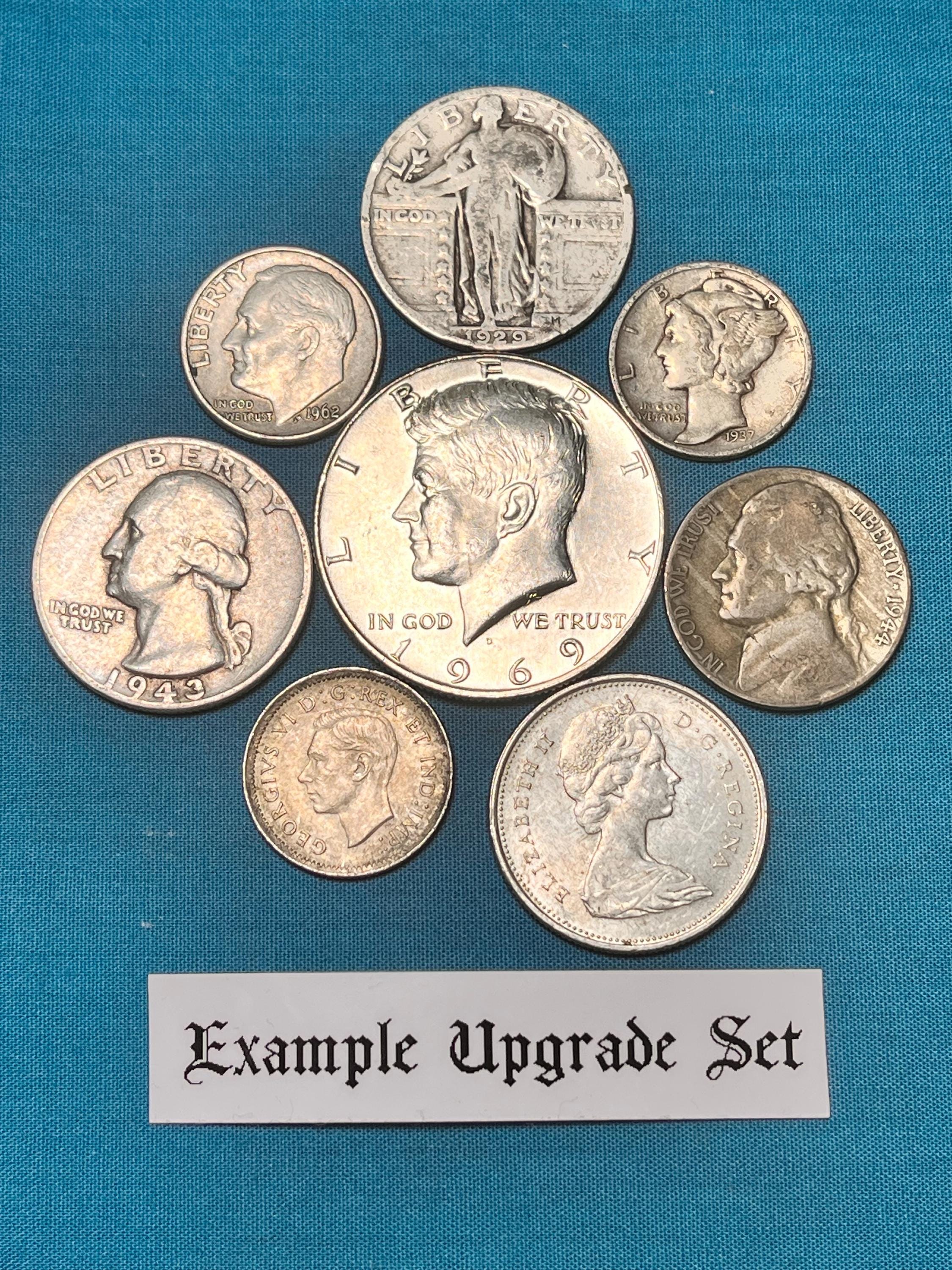 U.S. SILVER Six Sampler (35/40/90% Pieces) With Optional Canadian ...