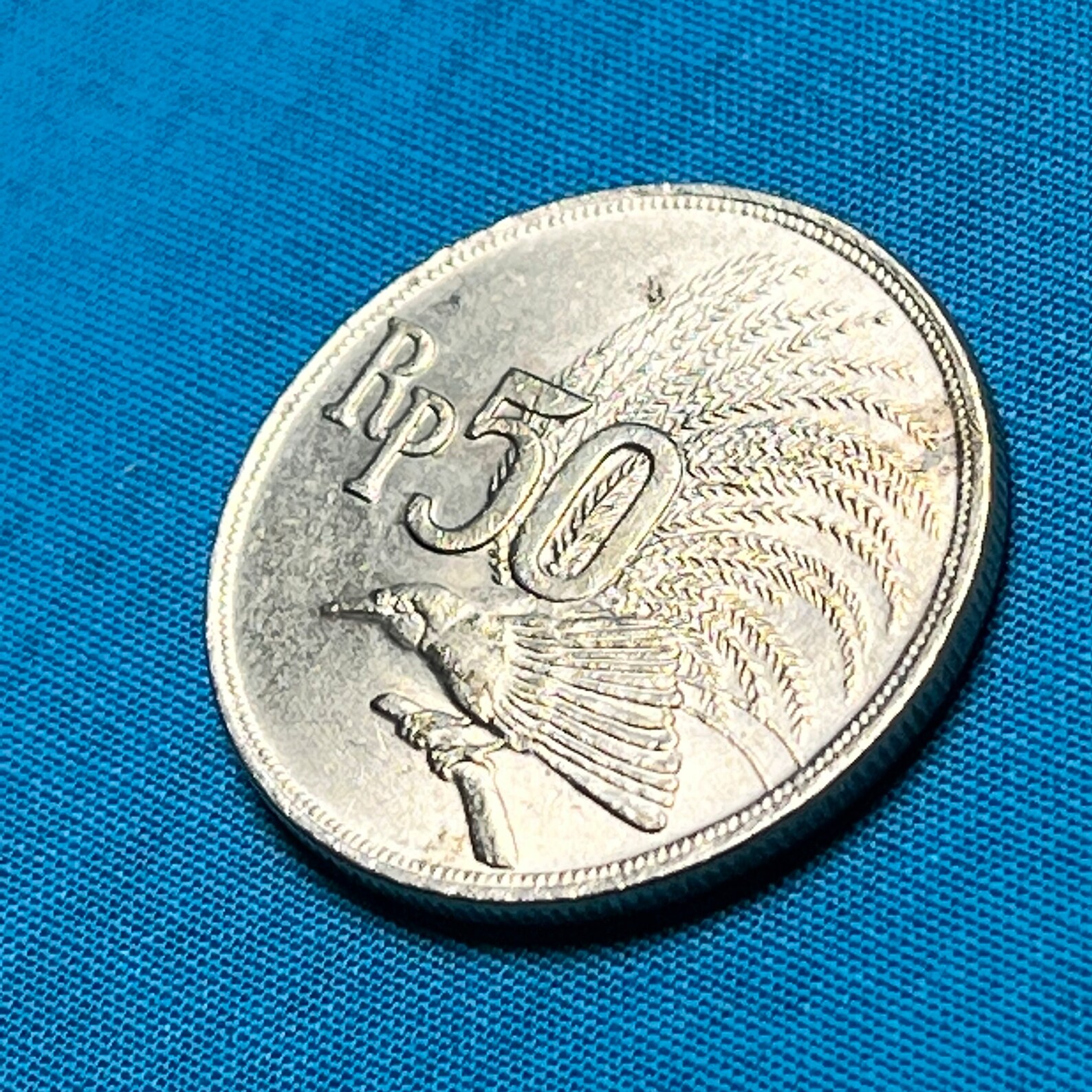SINGLE YEAR (1971) Issue Indonesian 50 Rupiah Coin Featuring Greater ...