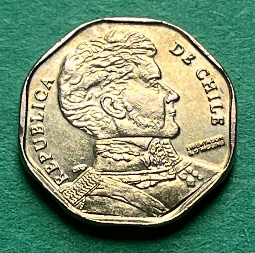 Golden Chilean Octagonal 5-peso Coinhigh Grade/shipping Included - Etsy
