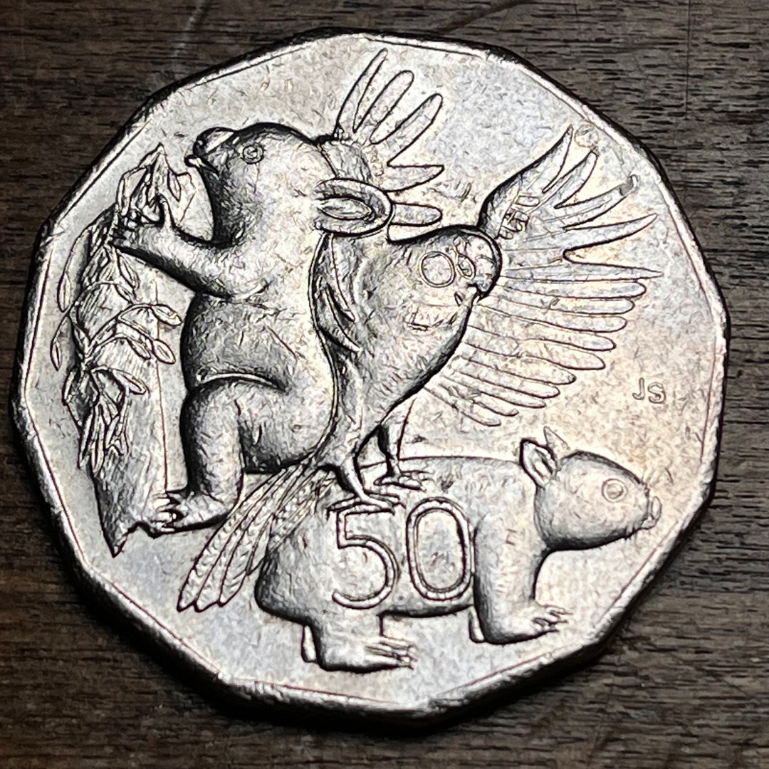 Rare, Large Australian Koala and Creature 50 Cent Coin (see Pictures ...