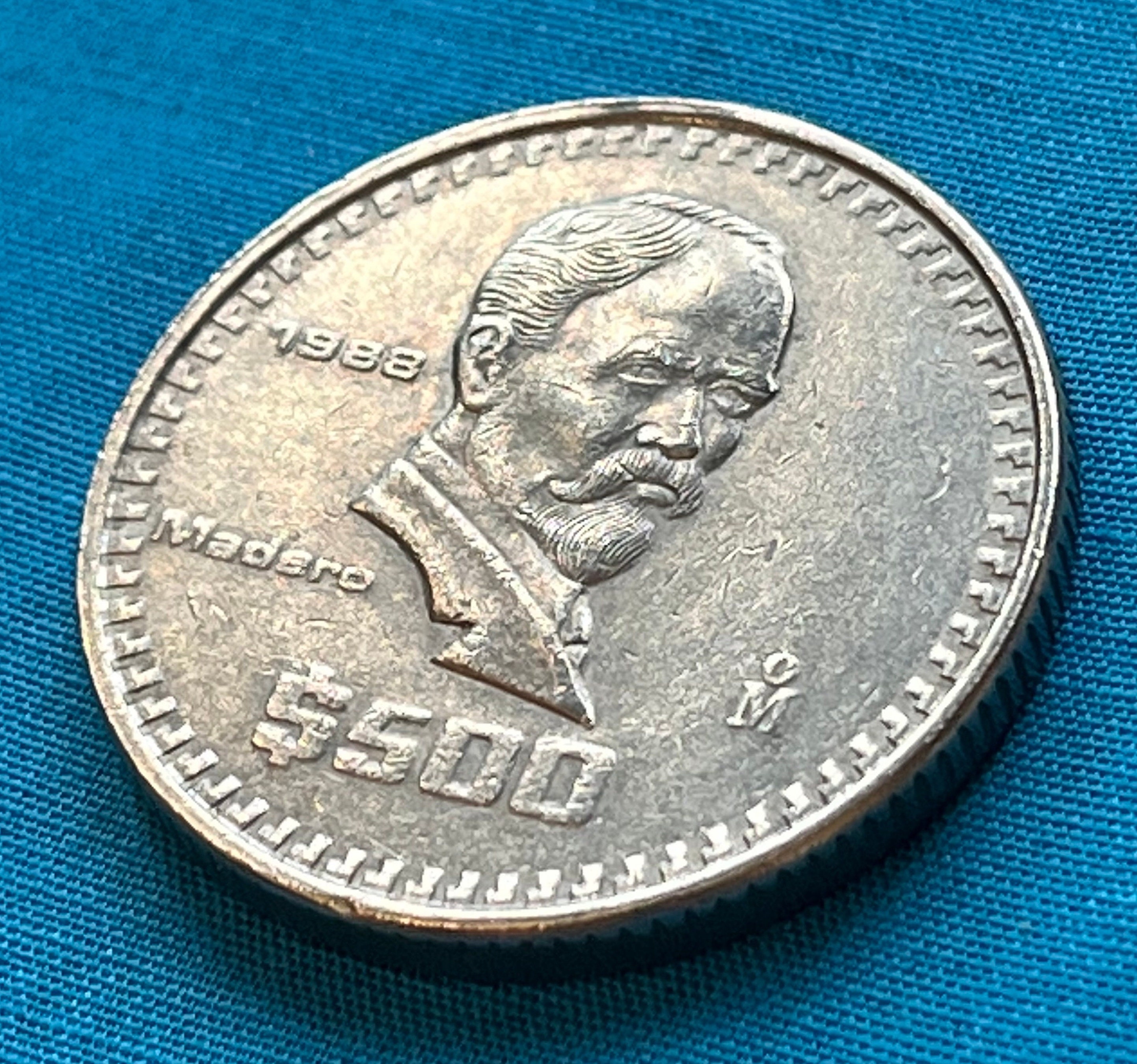 ONE 1988 ASSASINATED President Madero 500 Peso Vintage Commemorative ...