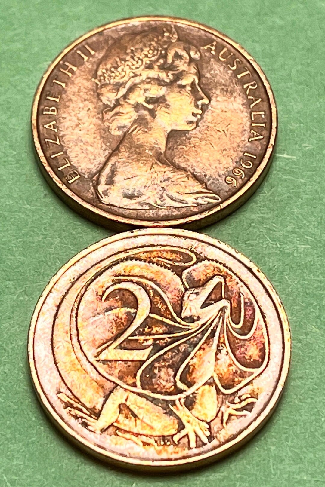 FIRST YEAR (1966) Australian Komodo Dragon 2-cent Coin Set—shipping ...